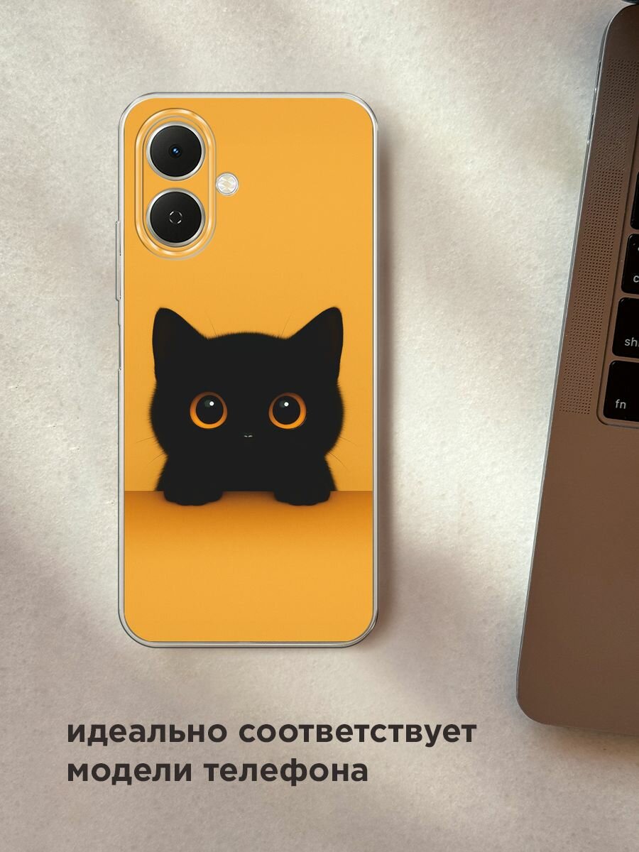 Чехол на Tecno Spark Go 2 / Текно Спарк Го 2 с принтом "Контрастный котик" — фото 1