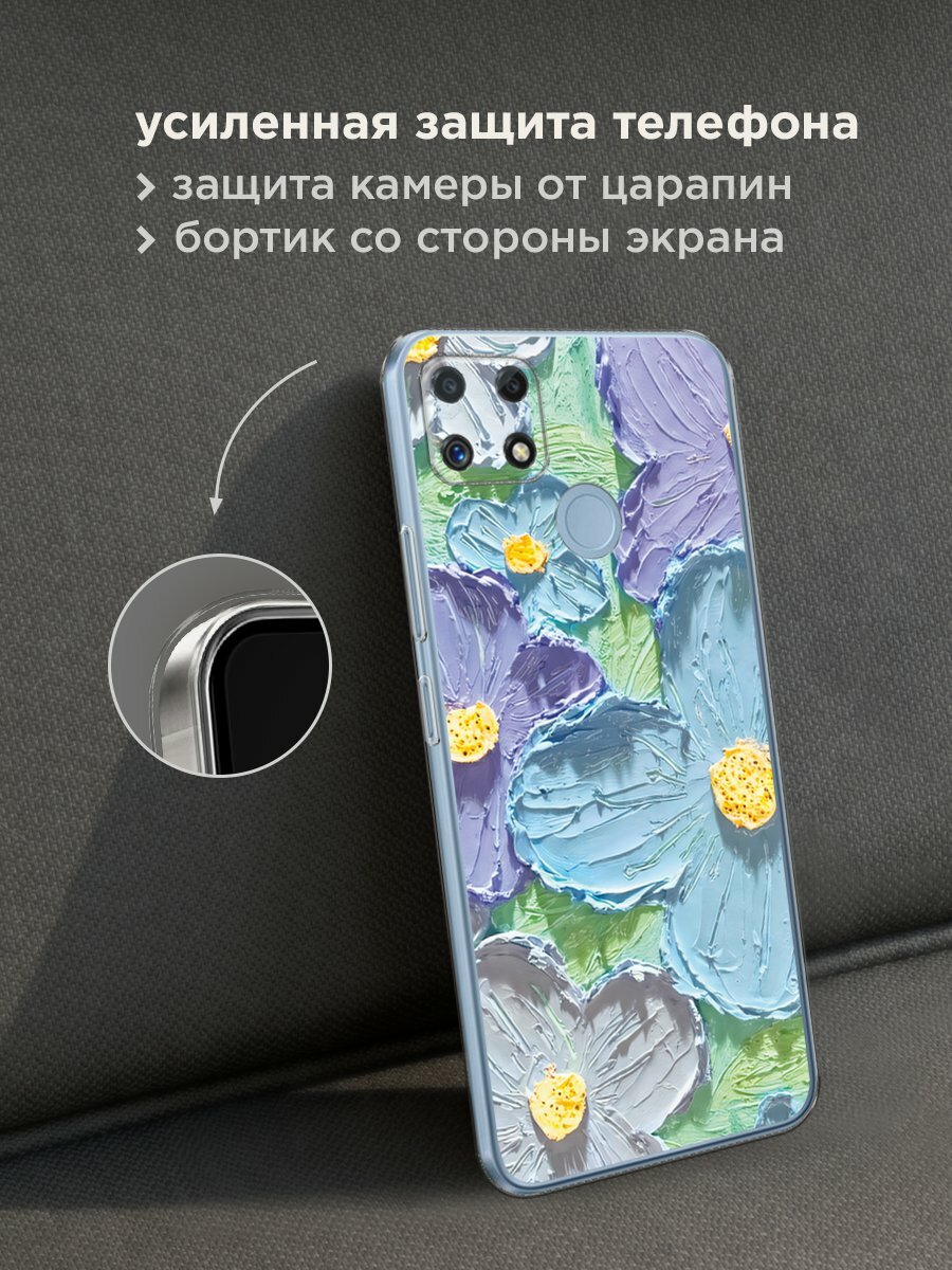 Чехол на Realme C25/C25s / Реалми С25/C25s с принтом "Масляные цветы 2" — фото 1