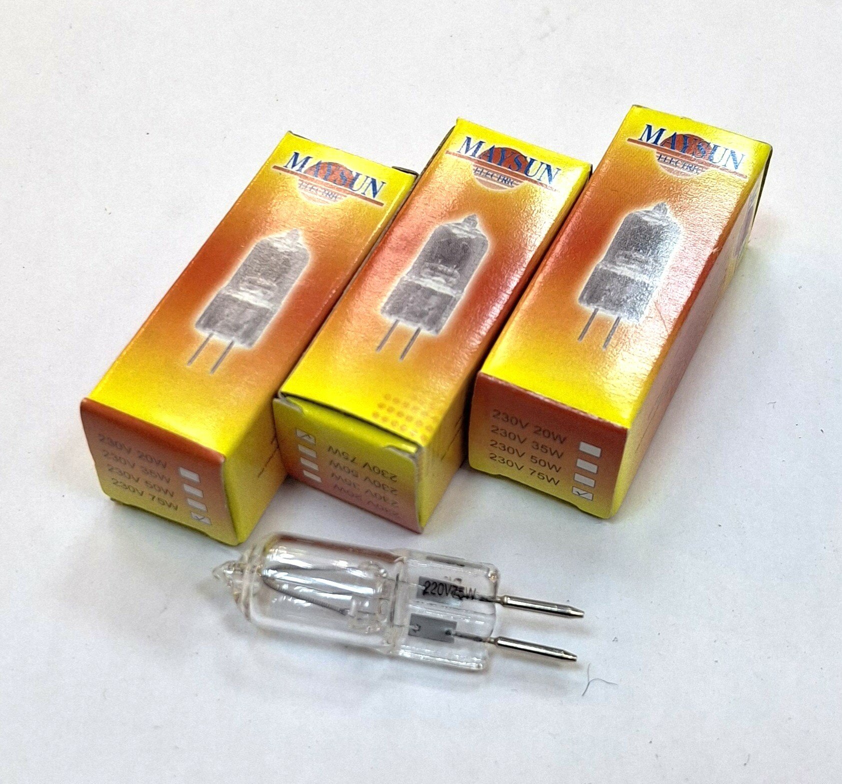 Лампа галогенная MAYSUN JCD G5.3 220v 75w индивидуальная упаковка (20 штук)