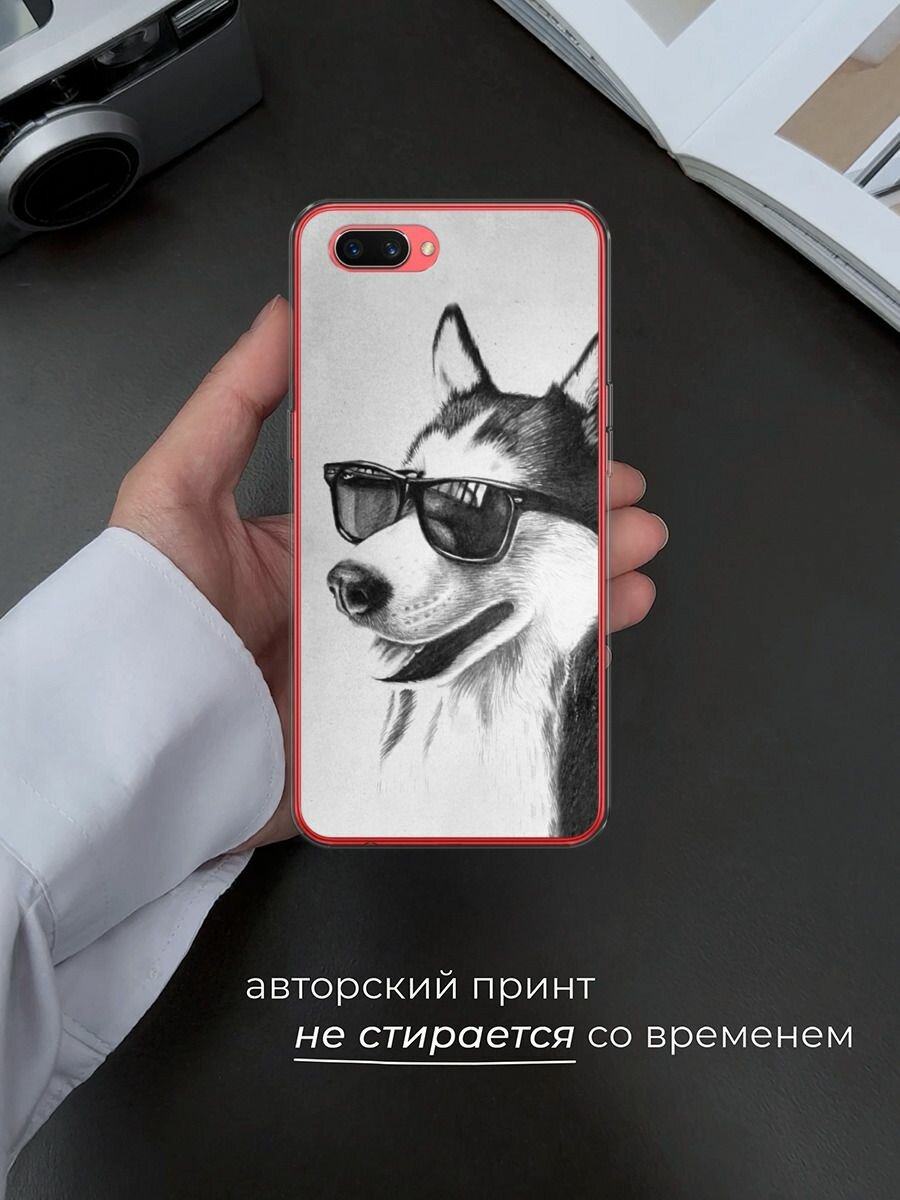 Силиконовый чехол на Oppo A3s / Oppo A3s с принтом "Крутой Хаске" — фото 1