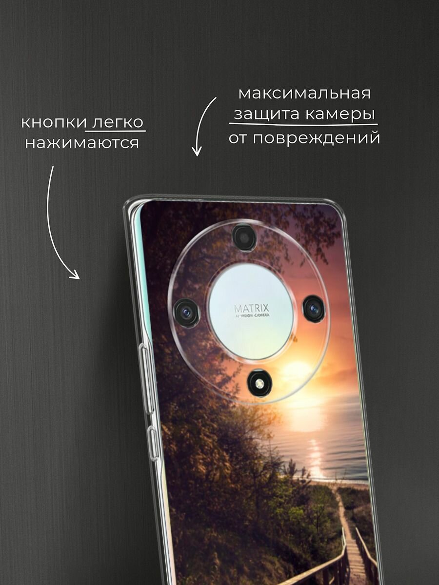 Силиконовый чехол на Honor X9A / Хонор X9A с принтом "Мост у воды" — фото 1