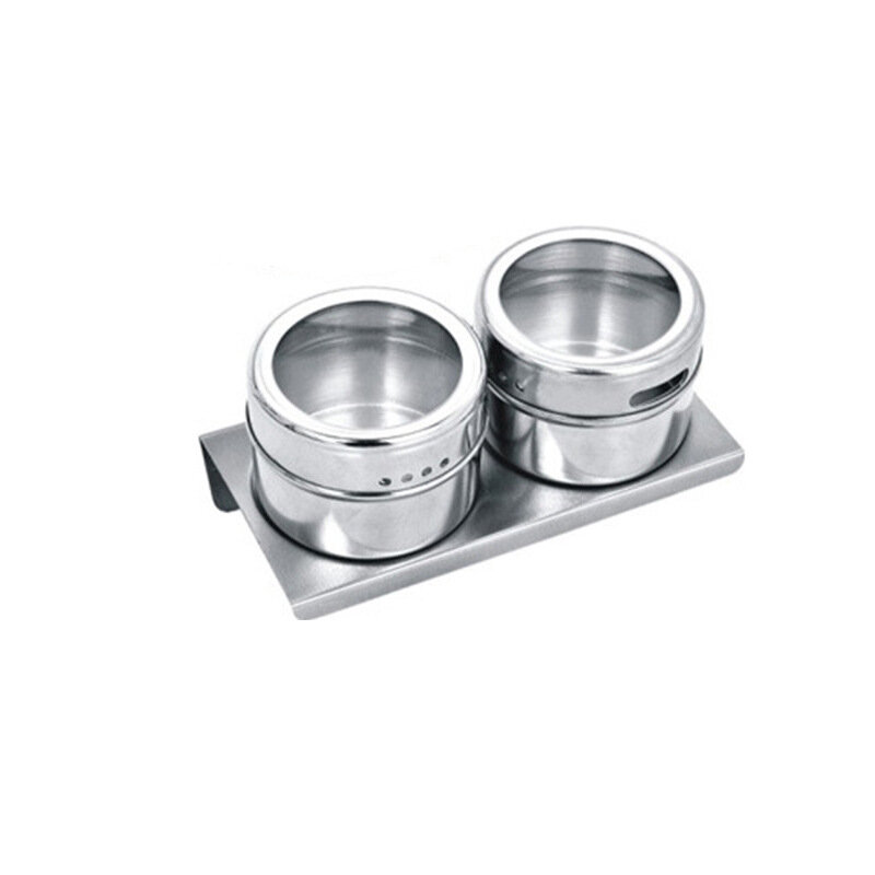 Банка для приправ, нержавеющая сталь, магнитная, прямоугольная, 2 шт