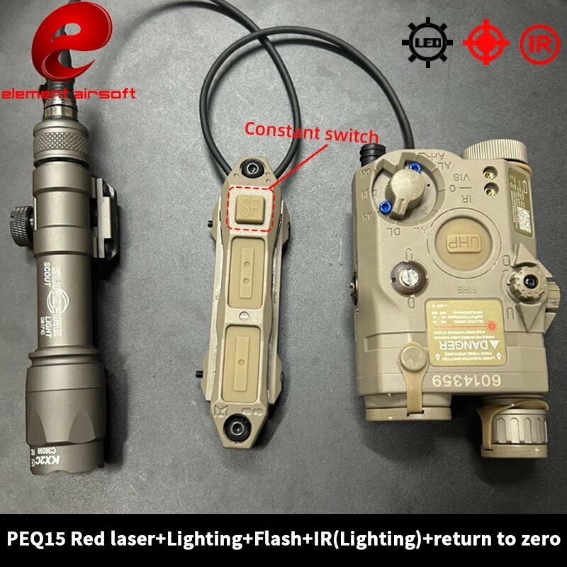 Тактический фонарь Element PEQ15 с лазером, Color: Peq-m600c-longbright
