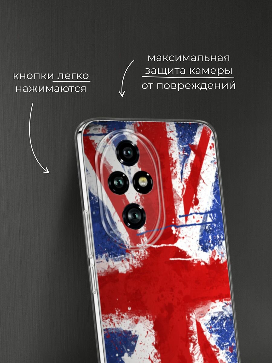 Чехол на Honor 200 Pro / Хонор 200 Про с принтом "Флаг Великобритании 2" — фото 1