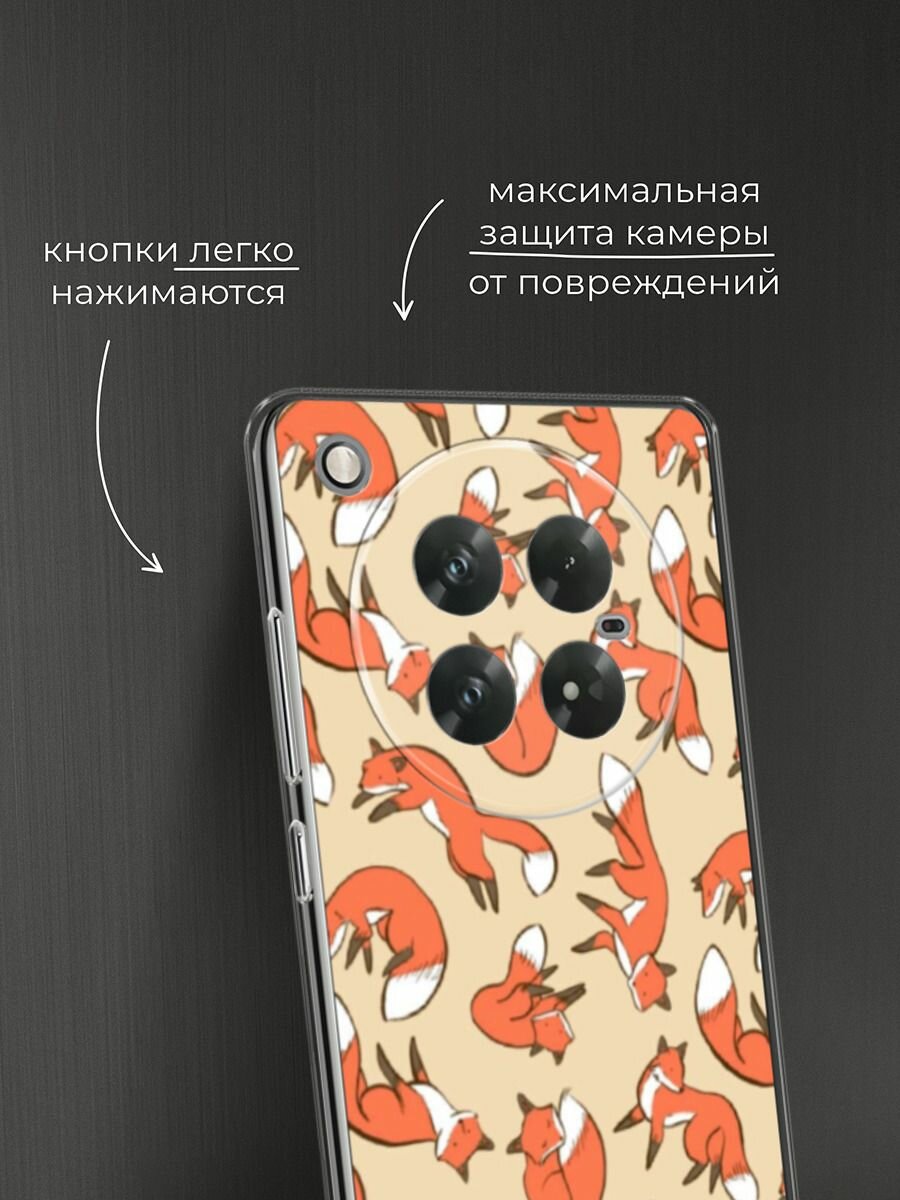 Чехол на Infinix Zero 40 5G / Инфиникс Зеро 40 5G с принтом "Лисички фон" — фото 1