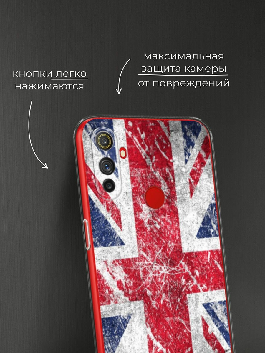 Силиконовый чехол на Realme C3 / Реалми C3 с принтом "Флаг британский" — фото 1
