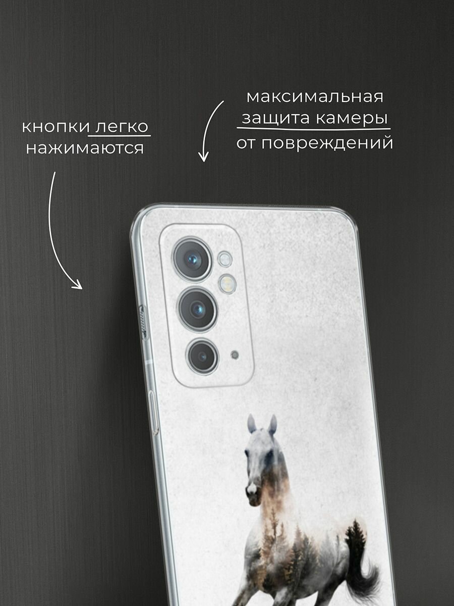 Силиконовый чехол на OnePlus 9RT / ВанПлас 9RT с принтом "Лошадь лес" — фото 1