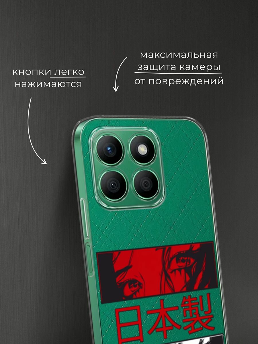 Чехол на Honor X8B / Хонор X8B с принтом "Аниме глаза манга", прозрачный — фото 1