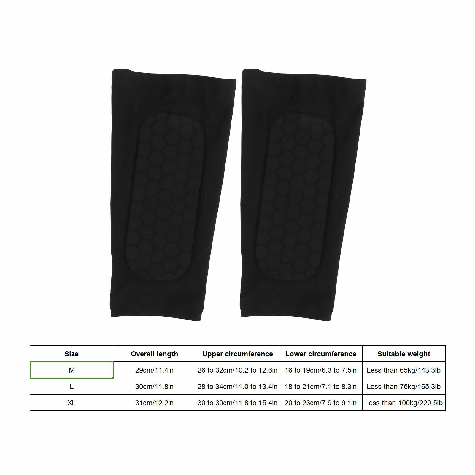 2 шт. футбольные рукава для ног для взрослых, противоскользящие дышащие компрессионные рукава для голени, щиток для защиты голени с сотовой накладкой для бейсбола, баскетбола, черный, XL