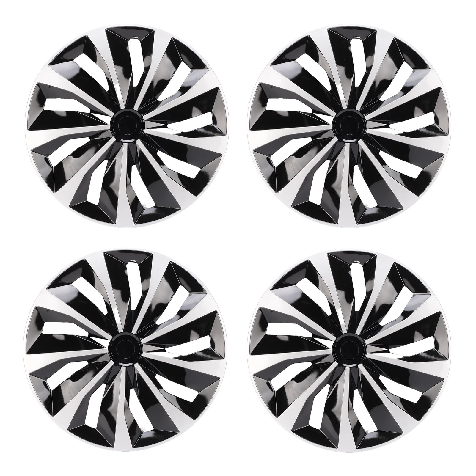 4 шт. 16-дюймовые колпаки ступиц колес ABS R16, колпаки обода колес, универсальные колпаки для автомобилей, грузовиков, внедорожников, серебристый, черный