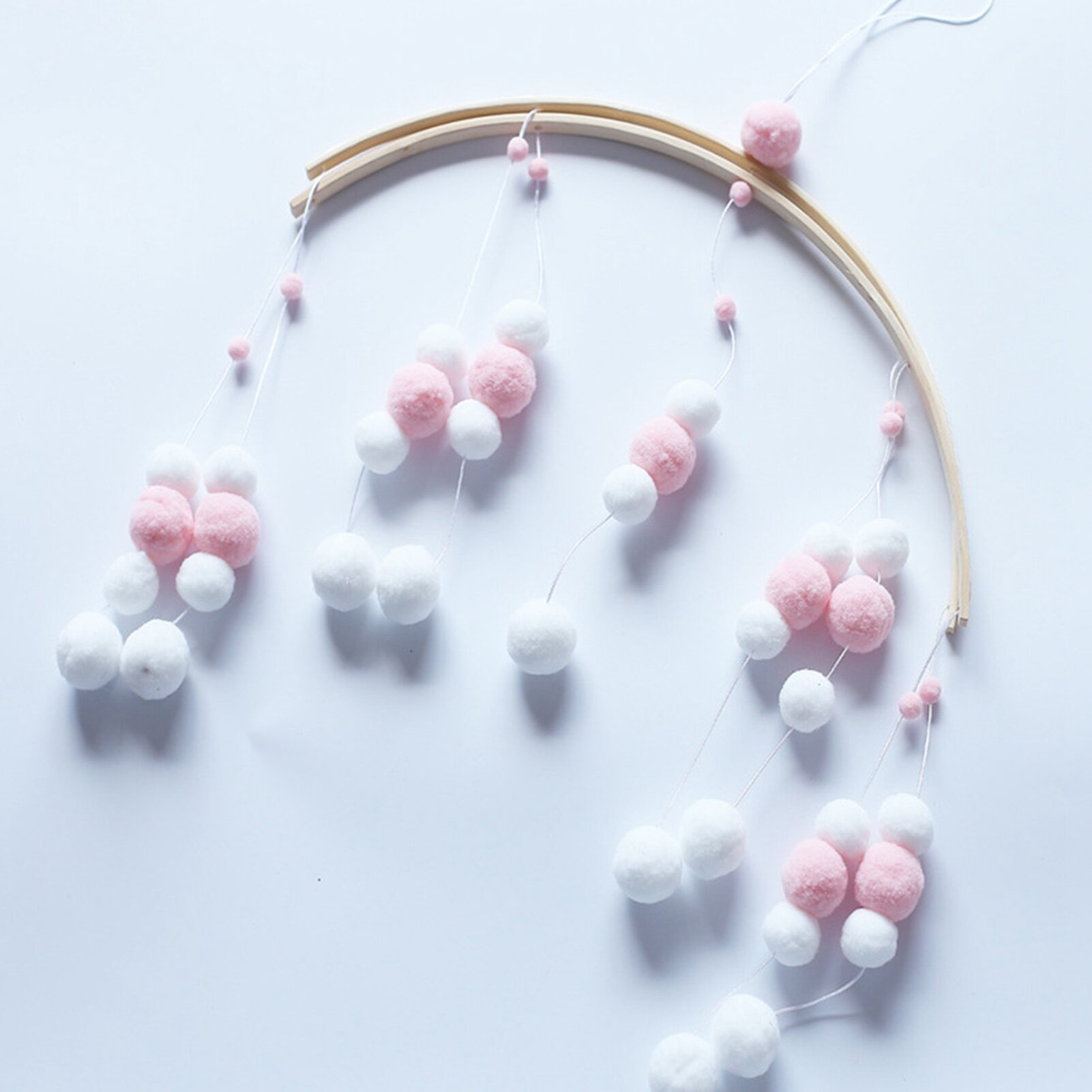 Красочные бусины, подвесная коляска, подвесная игрушка, мягкие плюшевые колокольчики, погремушка, игрушка для детской кроватки, розовая кроватка