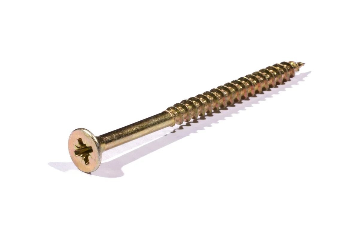 ООО Тэмпо-Метиз Саморезы универсальные 6x70 желтый цинк 1 кг 521241 для дерева и металла