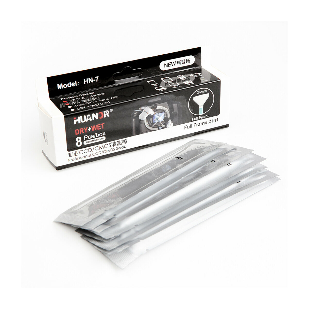 Набор 4 сухих и 4 мокрых швабр 24 мм для FF Huanuo HN-7 CCD/CMOS Swab 4 WET 4 DRY Kit