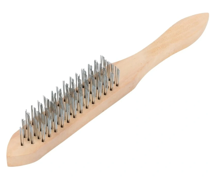 Корщетка из оцинкованной стали с деревянной ручкой 5-рядная