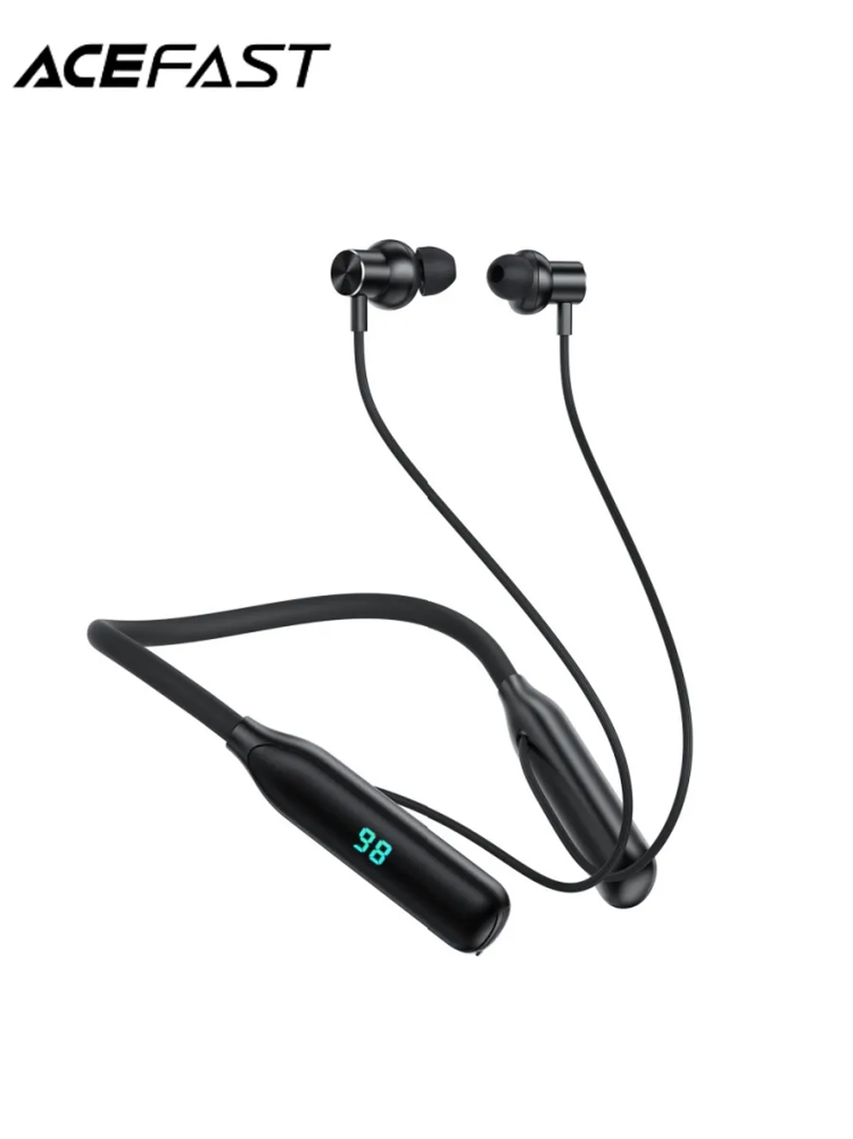 Наушники Acefast N4 Sport LED, беспроводные, шейный ободок, Bluetooth 5.3