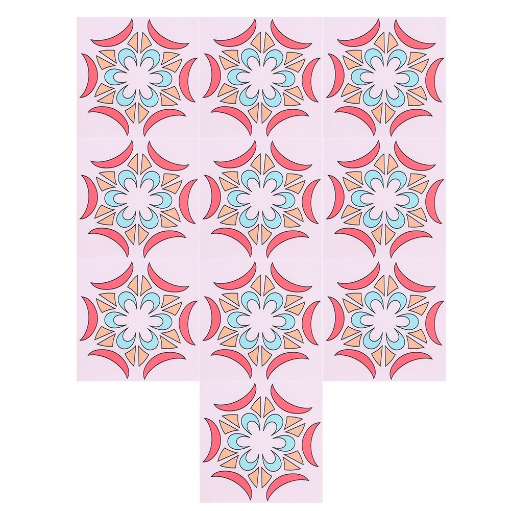 10pcs Waterproof Tile Stickers Self Adhesive Kitchen Bathroom Wall Floor Decoration(Type 2 )