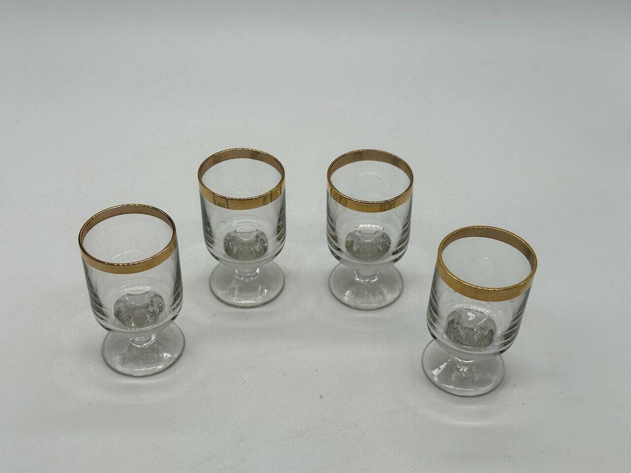 Набор стопок Труд, стеклянные, винтажные, 1970-е годы, 4 штуки