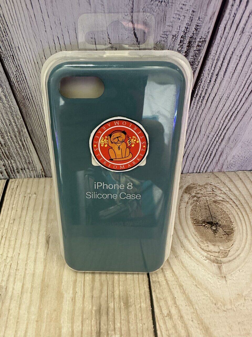 Чехол для Apple iPhone 7/8 Silicone Case без лого (полная защита)голубой графит