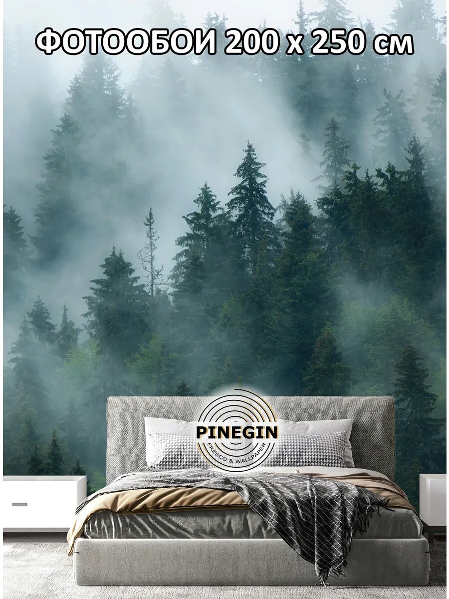 Фотообои флизелиновые "Лес в тумане" 200x250