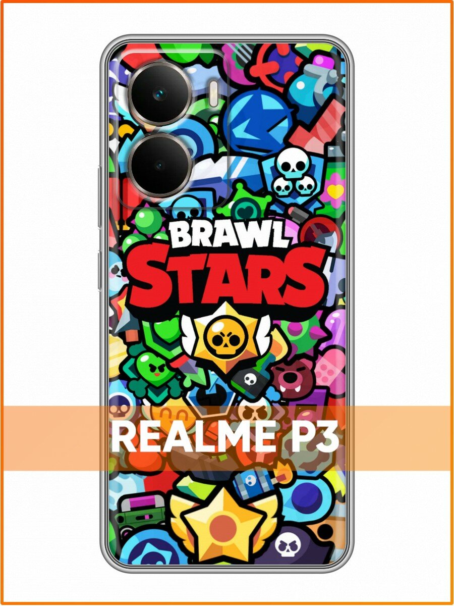 Чехол для Realme P3 с принтом для мальчиков Brawl Stars (Реалме П3)