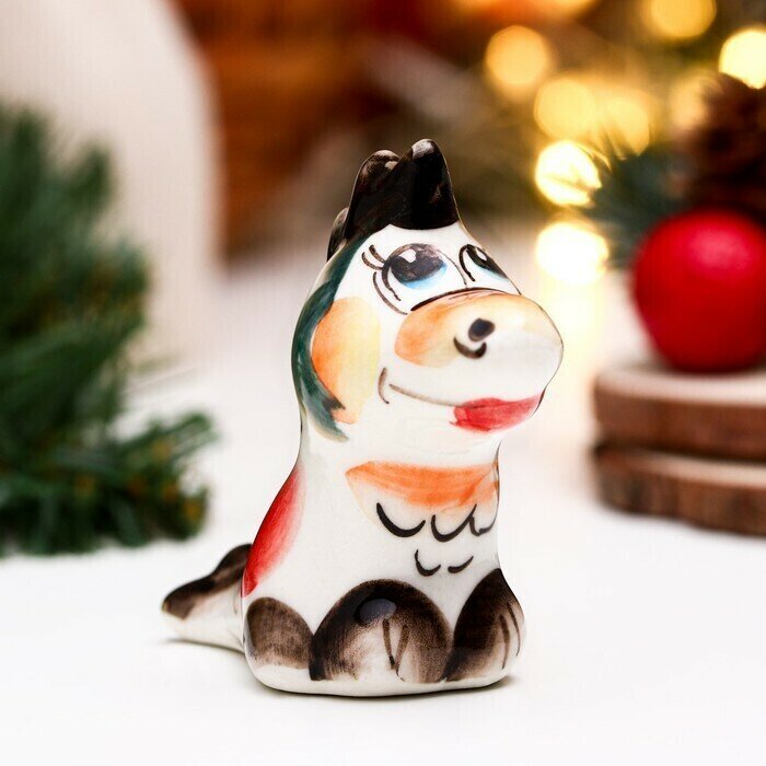 !09 Сувенир (набор 3 штуки) "Дракон Баян" гжель цвет, 6,5 см