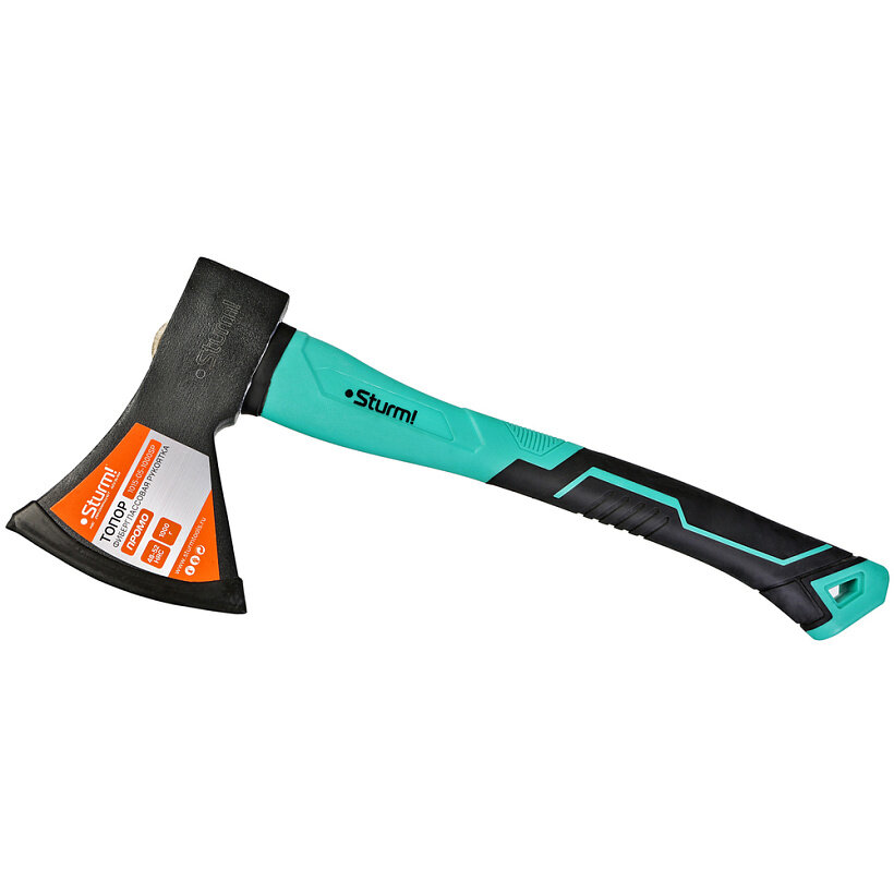 Топор Sturm! 1015-05-1000SP 1000 гр, обрезиненная рукоятка, фиберглассовое топорище, промо
