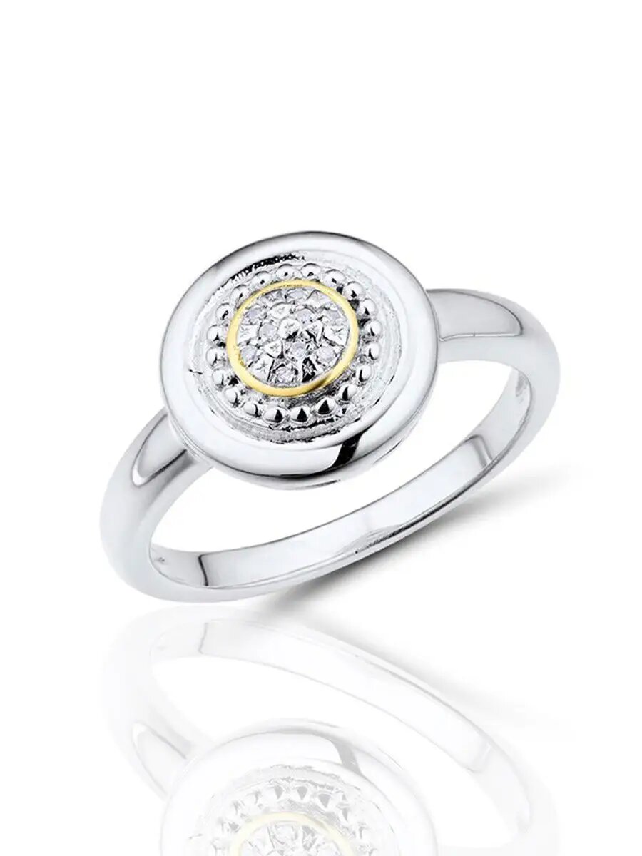 Кольцо, серебро, 925 проба, бриллиант