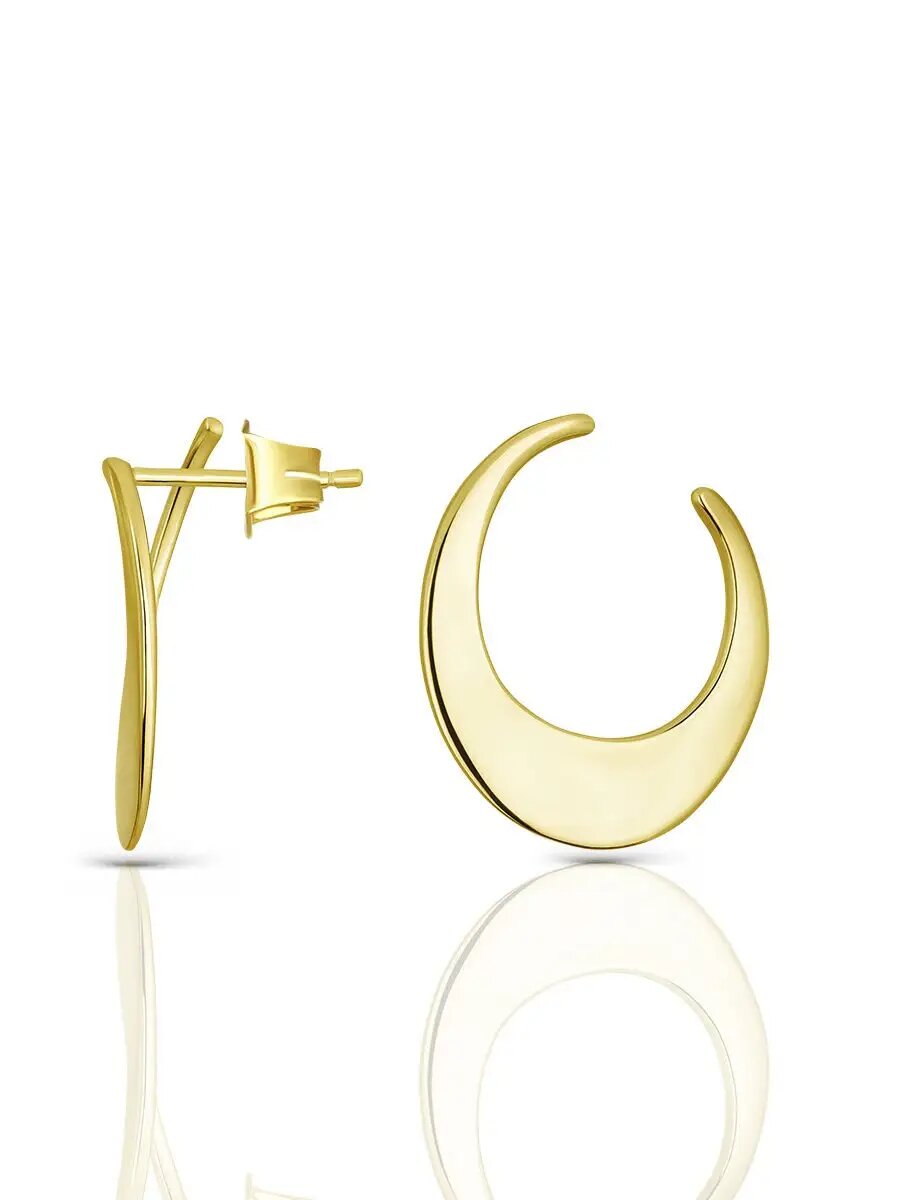 Серьги, серебро, 925 проба, золочение