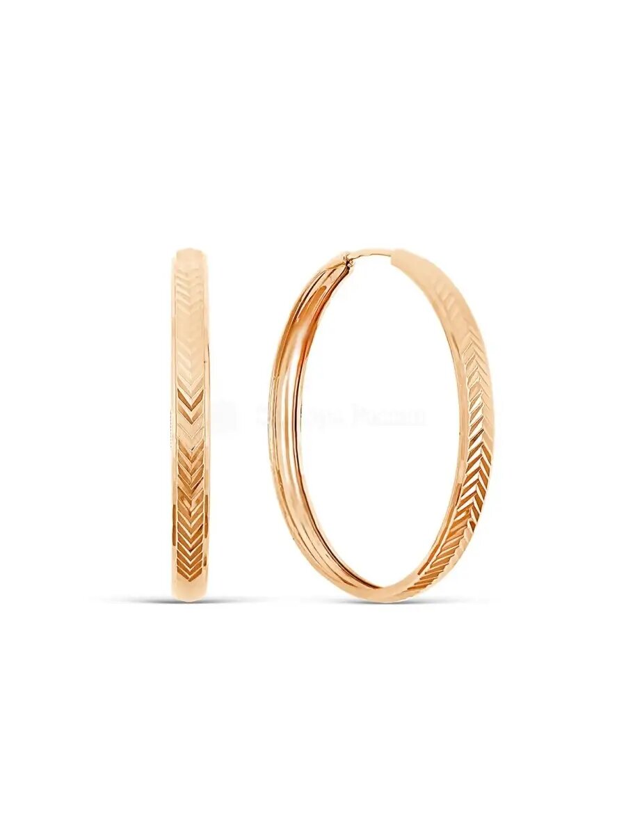Серьги конго, серебро, 925 проба, золочение