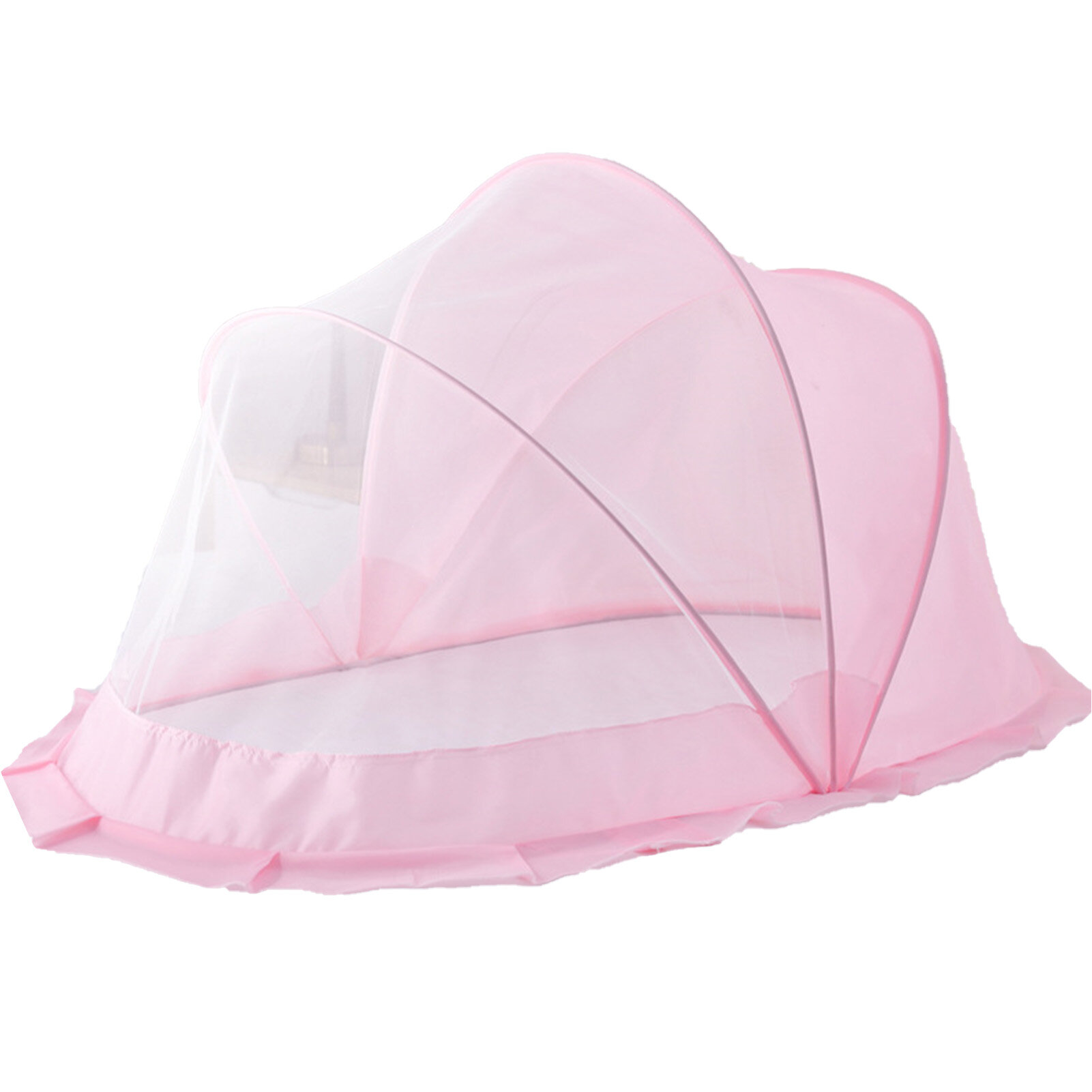 Детская кровать сетка для кроватки для кроватки навес палатка полная крышка Складывающая безопасная защита для детей розовый 133x68x66cm / 52,36x26.77x25,98 дюйма