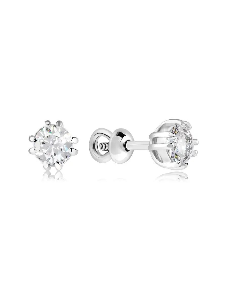 Серьги пусеты, серебро, 925 проба