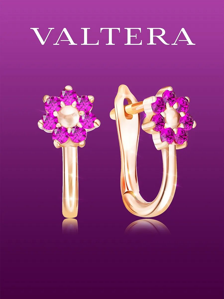 Серьги, серебро, 925 проба, фианит