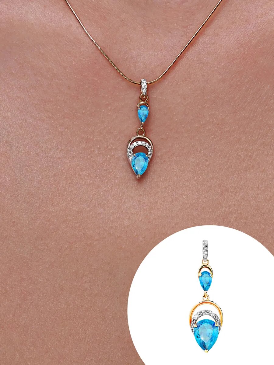 Подвеска, серебро, 925 проба, фианит