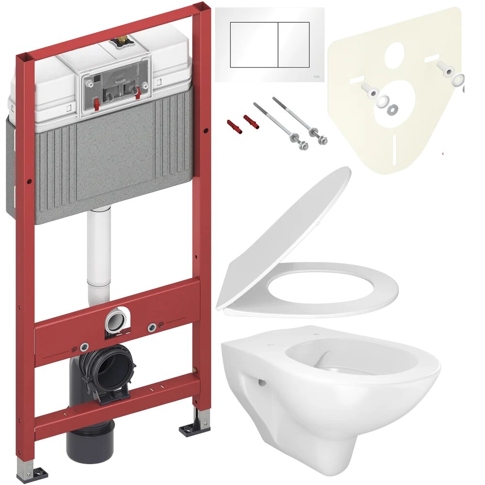 Комплект 3 в 1 Унитаз подвесной STWORKI Хедмарк 3510 / Сиденье 0302 / Инсталляция с кнопкой TECE Base 9400413