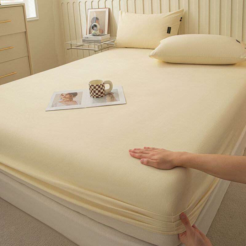 Утолщенный защитный чехол из простыни с начесом, однотонный наматрасник в японском стиле, полное покрытие для домашнего использования, двойной наматрасник Simmons,180*200cm