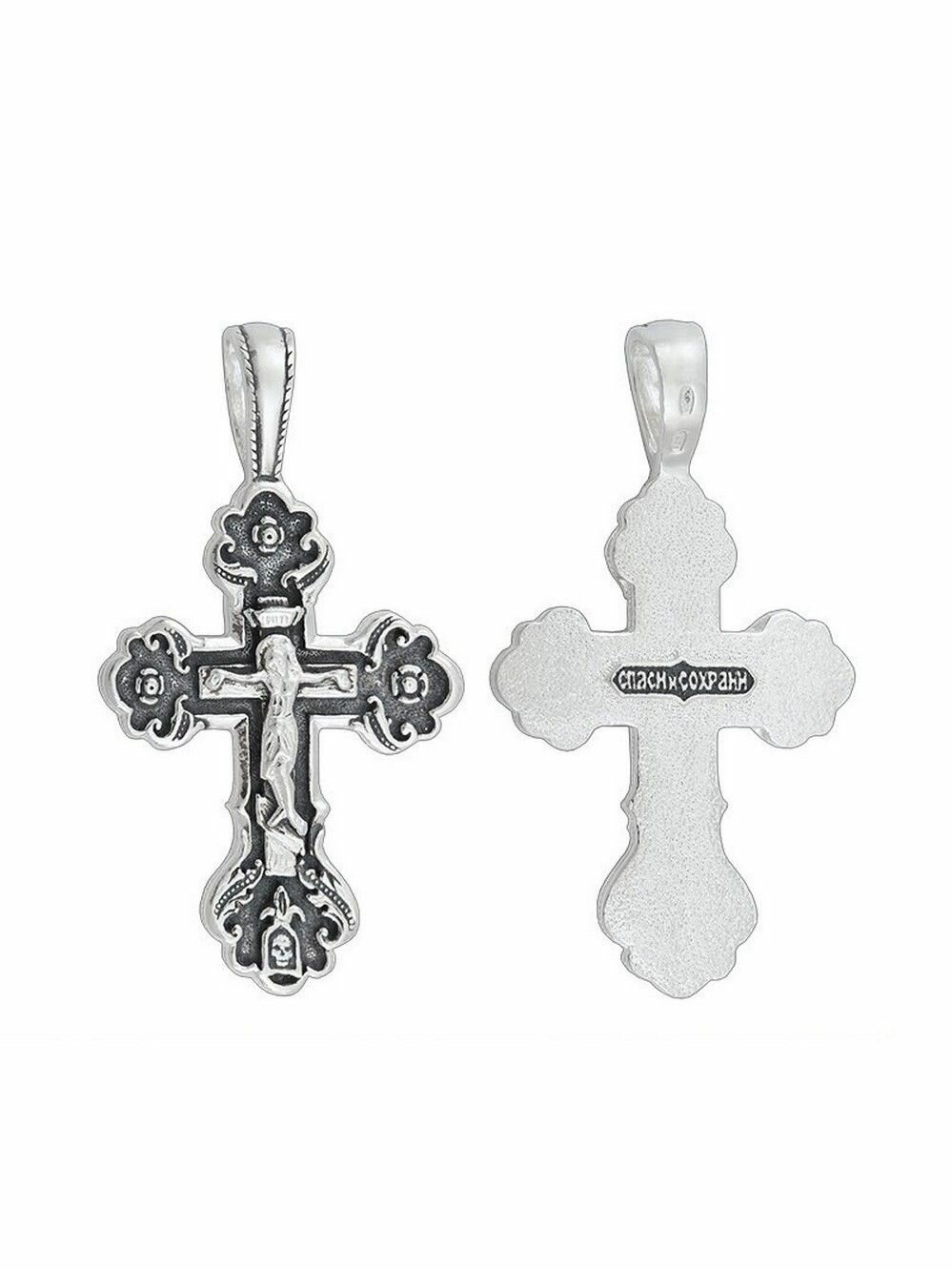 Крестик, серебро, 925 проба, чернение