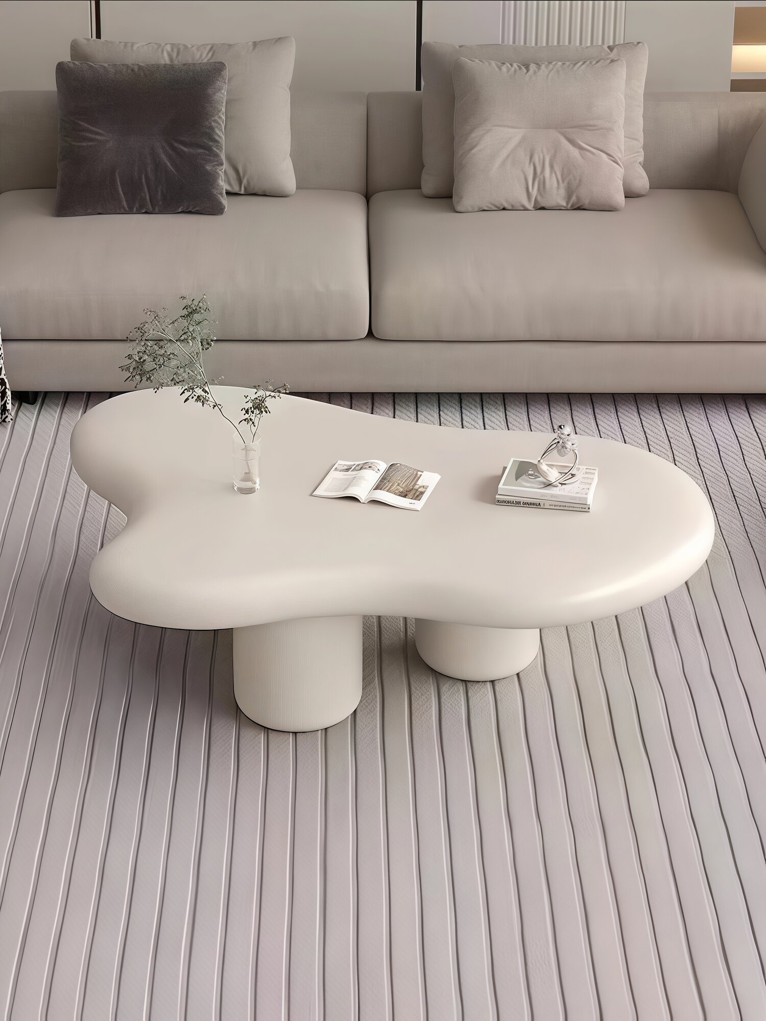 Журнальный Столик В Форме Облака Для Гостиной С Системой Хранения Для Маленьких Домов