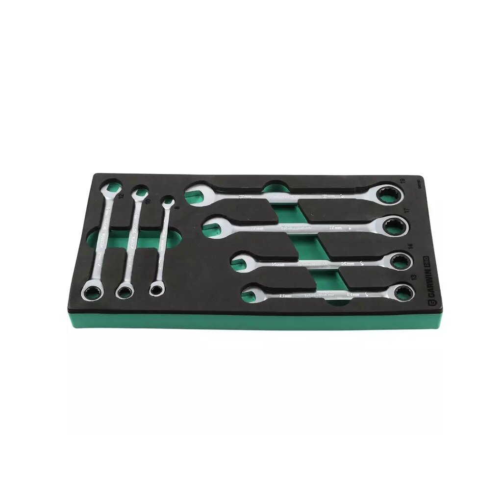 GARWIN PRO Набор ключей комбинированных трещоточных 7 пр. в ложементе EVA 646160