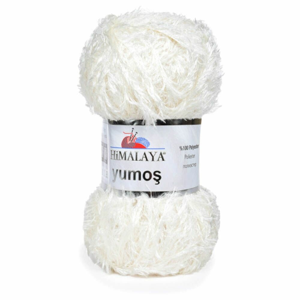 Пряжа Himalaya Yumos 60003 Молочный 1 моток (Нить меховая Хималая Юмос)