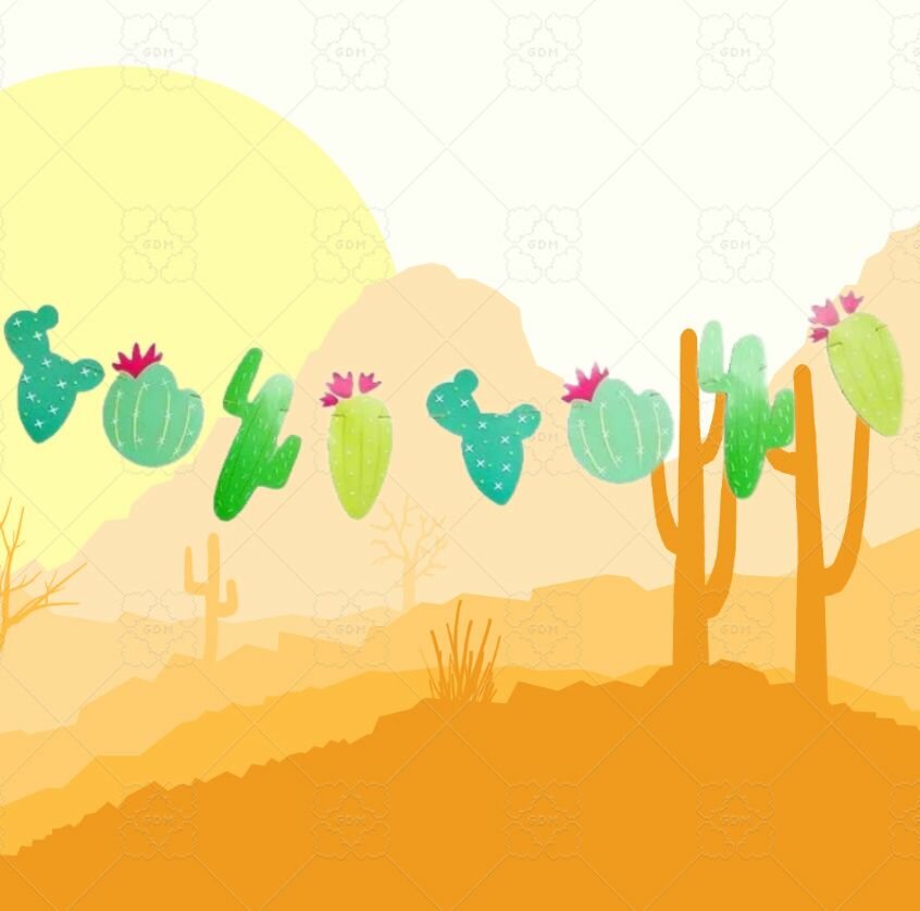 Гирлянда-растяжка "Кактус" 220 см, Мексиканская вечеринка