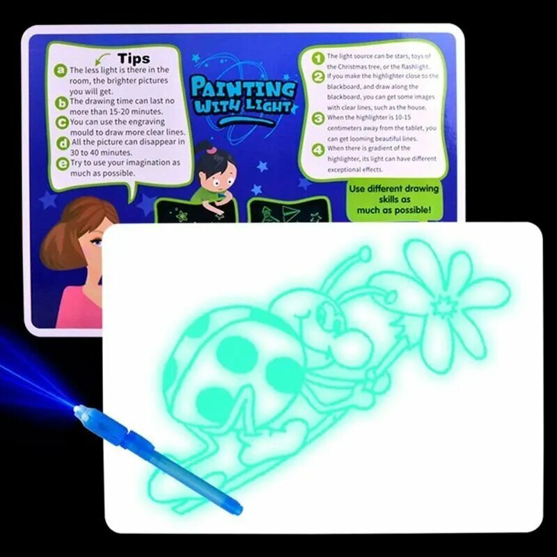 Детская световая доска для рисования, жидкокристаллическая электронная графическая доска, инструмент для рисования с защитой глаз