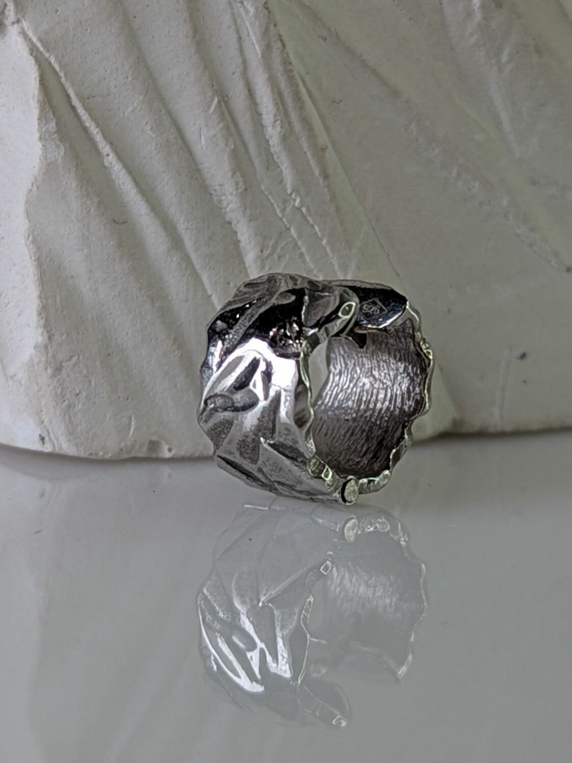 Кольцо тонкое, серебро, 925 проба, родирование