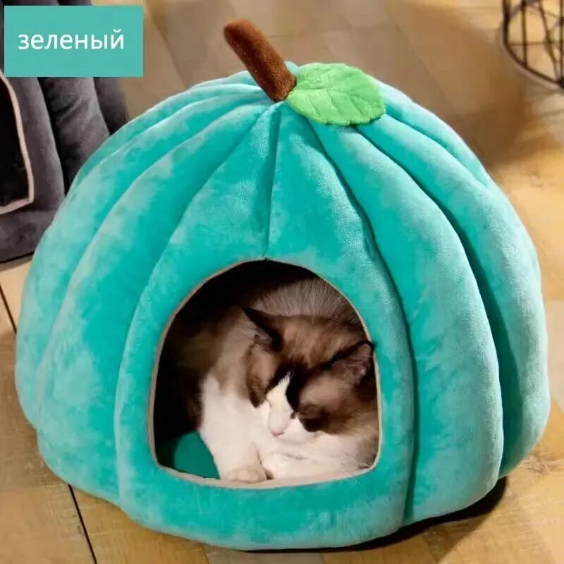 Домик для собаки и кошки, будка для животных мелких пород, дом лежанка для собак и кошек, зеленый