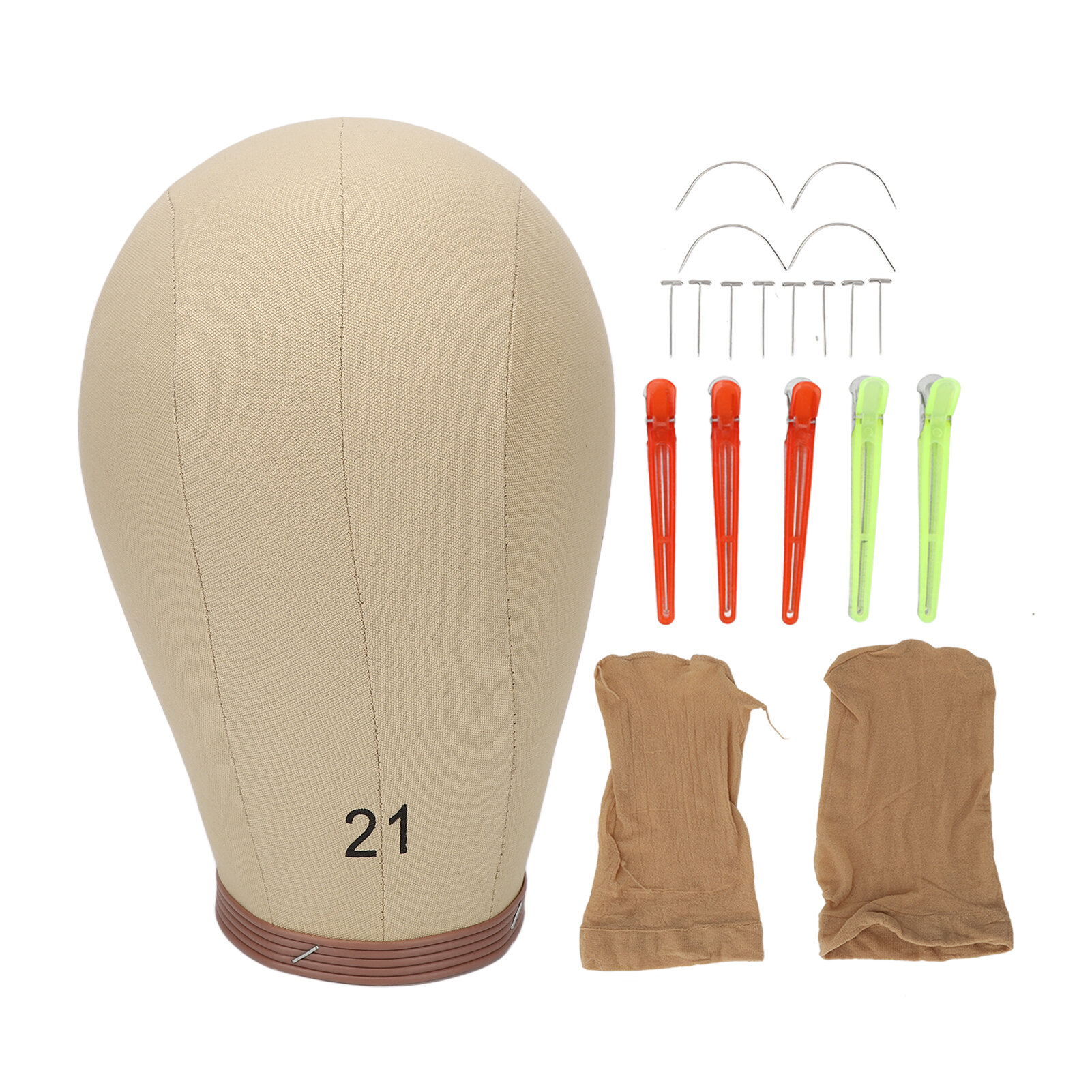 Манекен-голова 21 дюйм, холщовая модель головы для укладки волос, форма для демонстрации прически с заколками типа C и T.