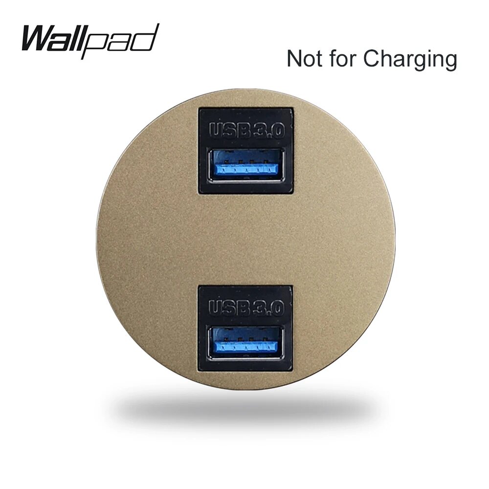 Wallpad французская настенная розетка с USB, коричневая, алюминий USB3.0 No Charge