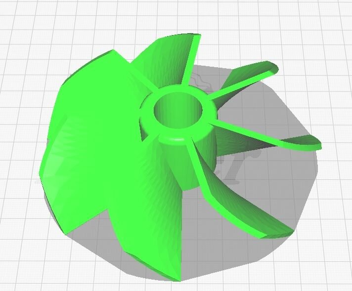 Крыльчатка двигателя АИР71В6 (3D печать)