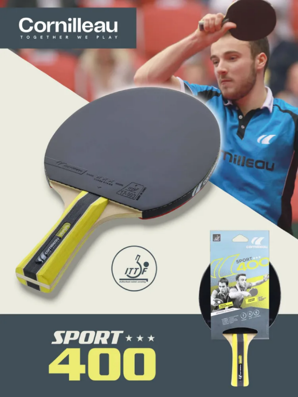 Ракетка для настольного тенниса Cornilleau Sport 400 ITTF approved (FL)