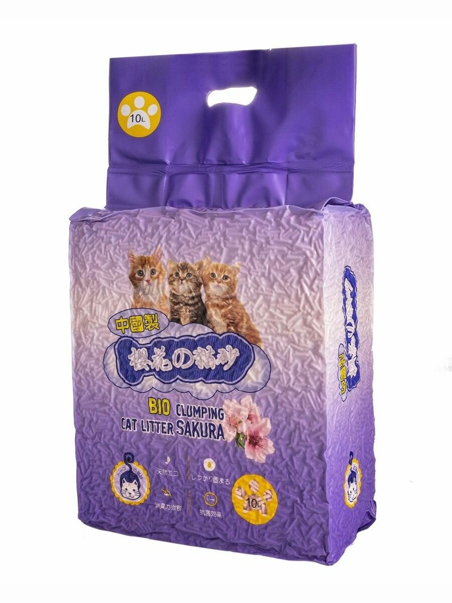 Наполнитель комкующийся тофу (вакуумная упаковка) HAKASE AREKKUSU Сакура 10 л