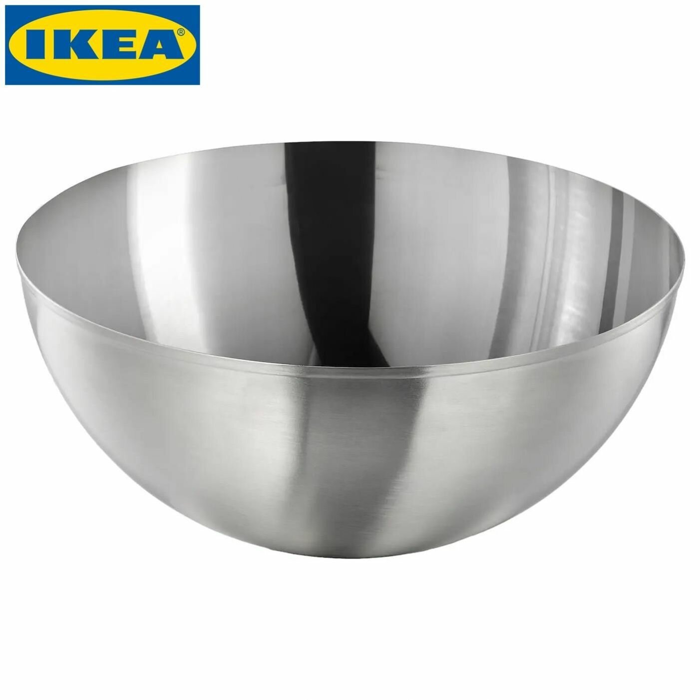 IKEA Миска серый металлик, белый, 1 шт