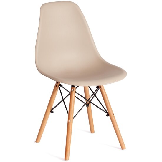 Комплект стульев Tetchair CINDY (EAMES) (mod. 1801), дерево бук/металл/сиденье пластик, 45x51x82 см, Beige (Бежевый) (4шт/уп)